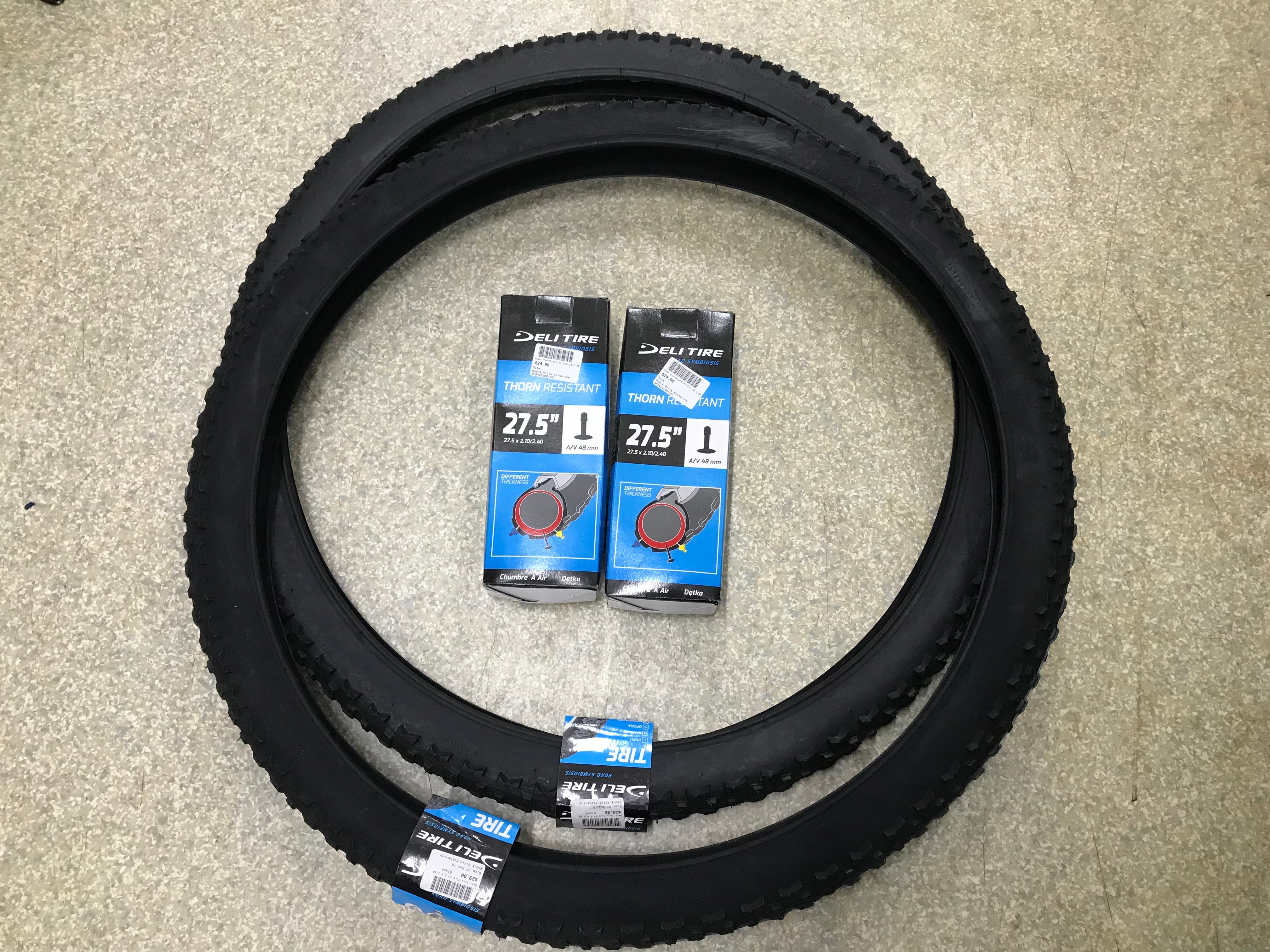 Deli Tyre & TR Tube Pack 27.5 x 2.10 SV – Rod & Rifle Tackleworld