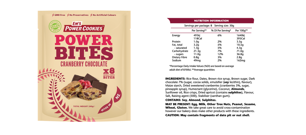 Em's Power Bites Cranberry Chocolate – Rod & Rifle Tackleworld